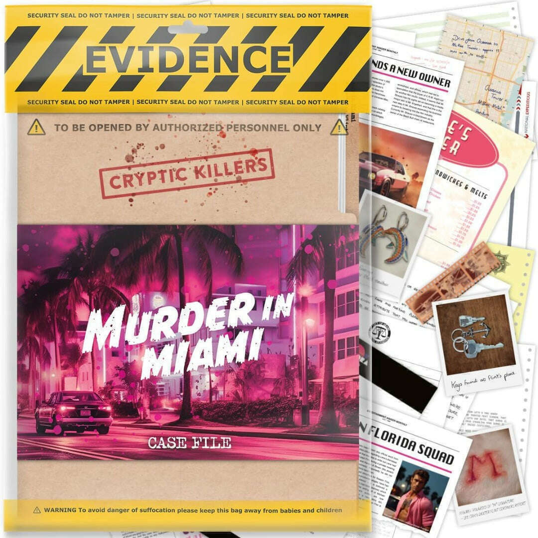 Cryptic Killers Murder In Miami Unsolved Murder Mystery Game – Toys N Tuck